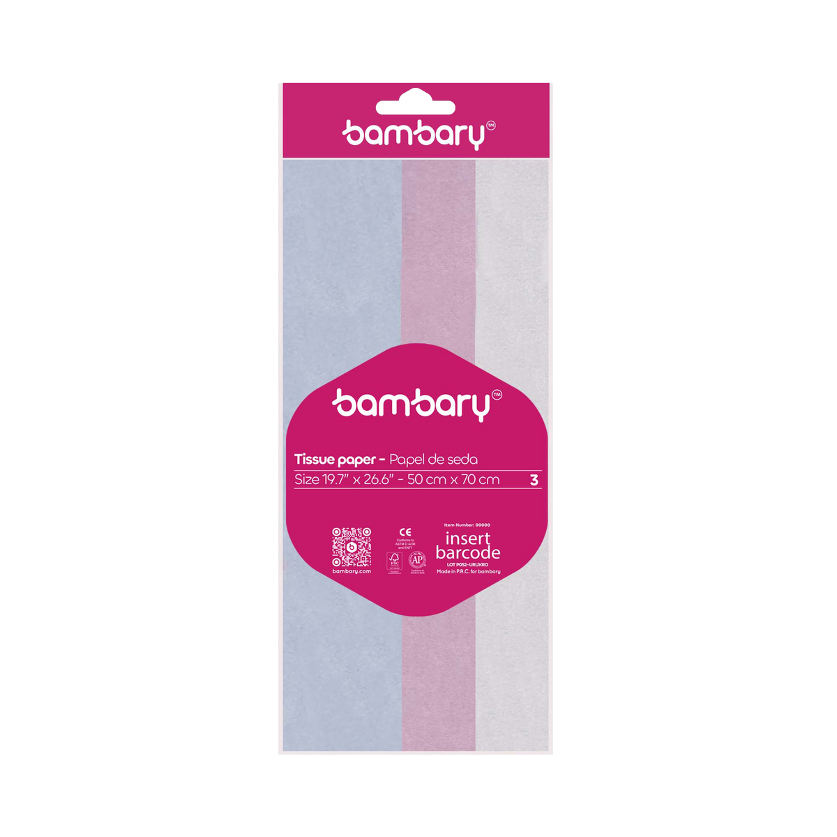 Pearl Tissue Paper 50 x 70 cm Bag x 3 Unt Multicolor Set – Bambary